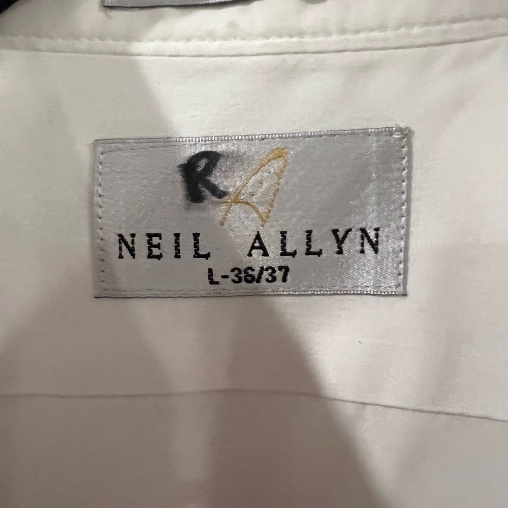 Neil Allyn Mens White Tux Button Down Shirt - Gem
